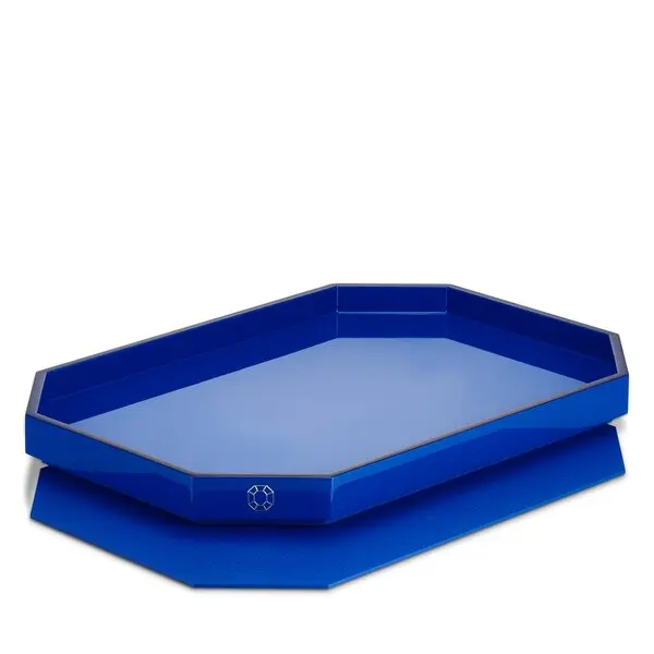 THE MARTHA, BY BACCARAT Octogone Tray, Small - Blue