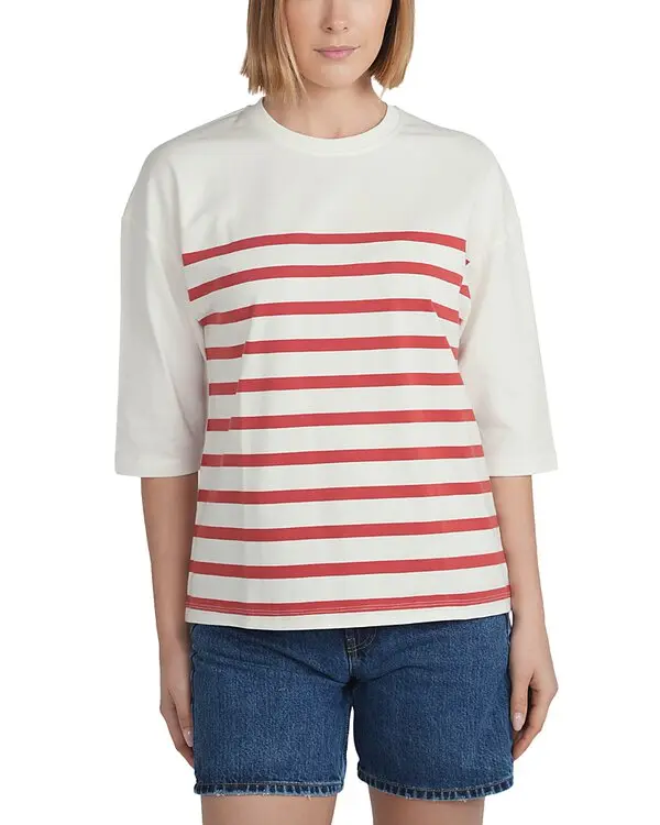 POINT Three Quarter Sleeve Tee - Siena Stripe