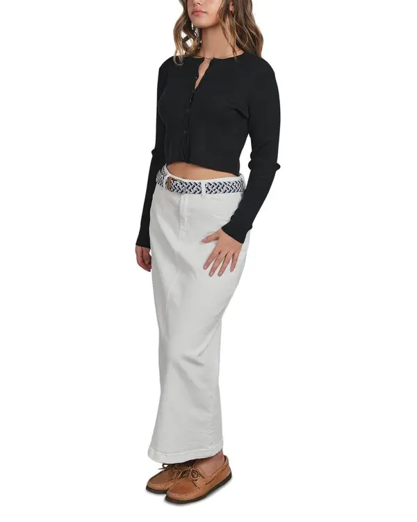 POINT X Hd Denim Maxi Skirt - Cream