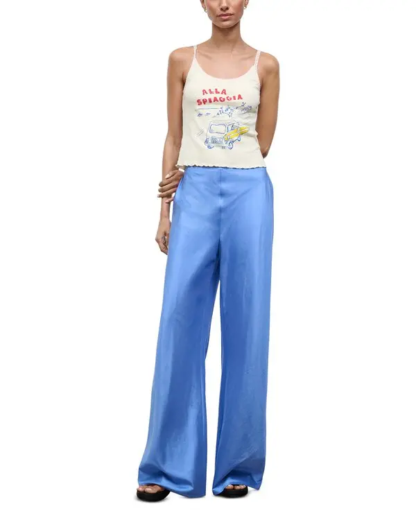 Staud Stroll Silk Pants - Coast