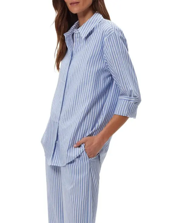 Michael Stars Stripe Carson Button Down Top - Sky