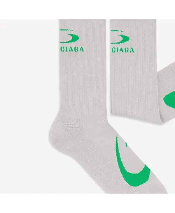 Balenciaga Loop Sports Icon Socks - Grey/green