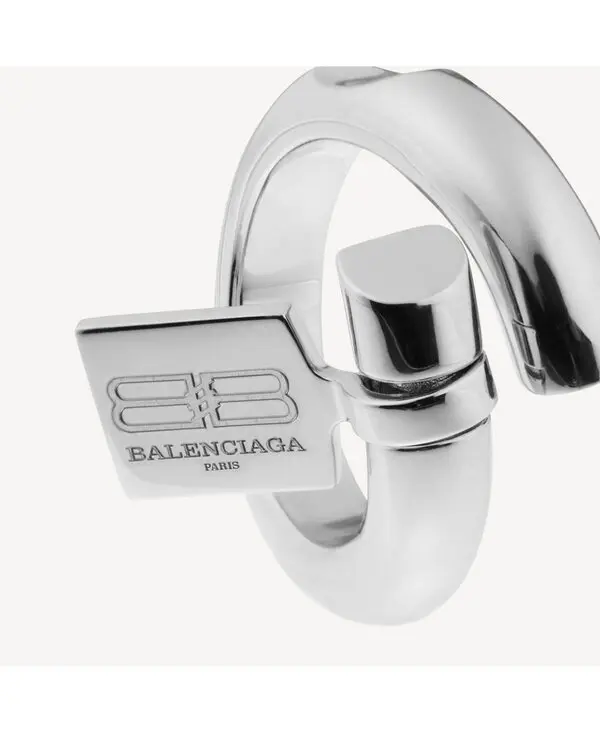 Balenciaga Saint-germain Tag Ring - Shiny Silver