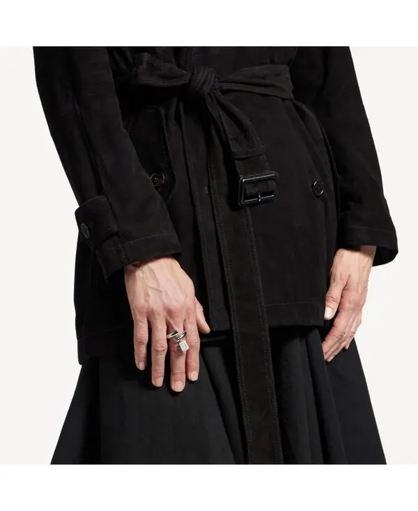 Balenciaga Saint-germain Tag Ring - Shiny Silver