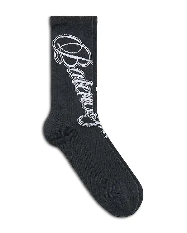 Balenciaga Cursive Socks - Black/white