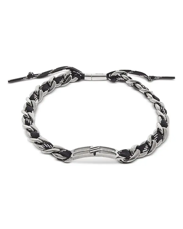 Balenciaga Bb Icon Lace Choker - Antique Silver/black/white