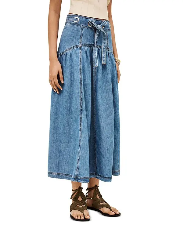 Ba&sh Lonia Denim Skirt - Light Used Blue
