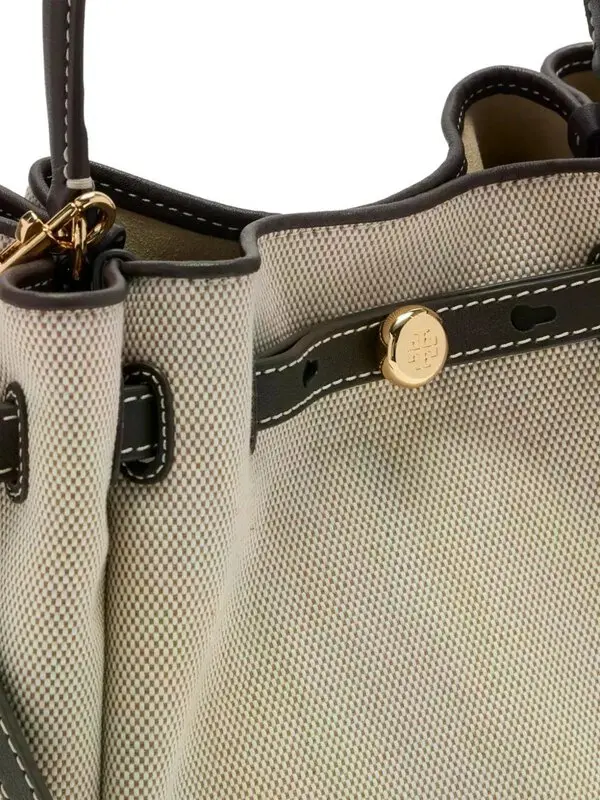 Tory Burch Romy Canvas Top-handle Bucket Bag - Neutrals