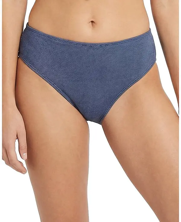 CHANGE OF SCENERY Classic Mid-rise Denim Bikini Bottom - Indigo Twill