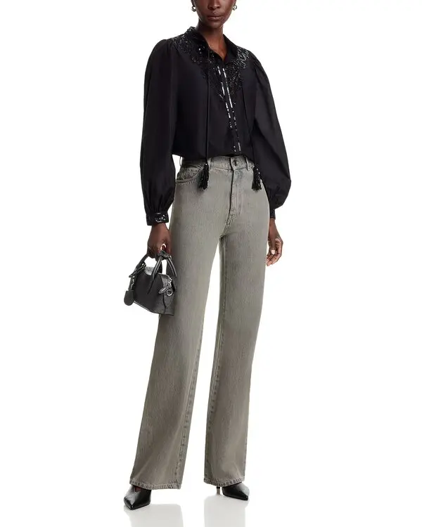 Kobi Halperin Harper Sequinned Embroidered Blouse