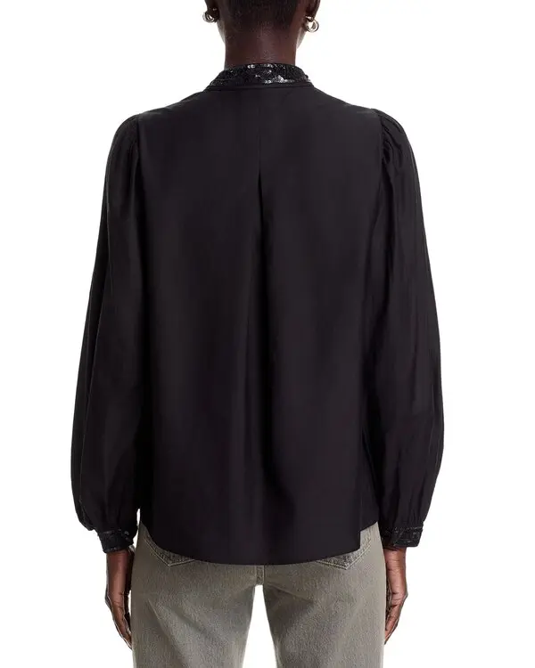 Kobi Halperin Harper Sequinned Embroidered Blouse