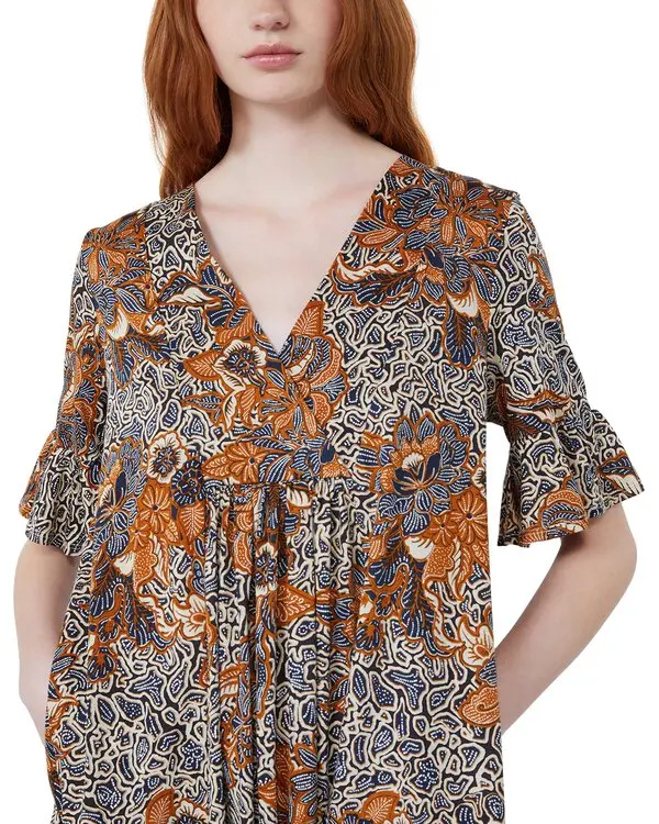 Max Mara Printed Kaftan Dress - Navy