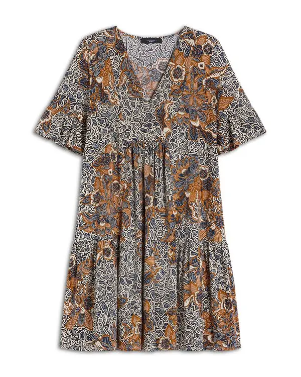 Max Mara Printed Kaftan Dress - Navy