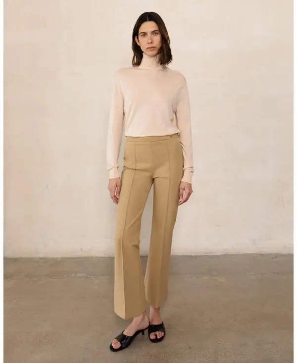 CALLAS MILANO Lola Cropped Kick Flare Pants - Pale Camel