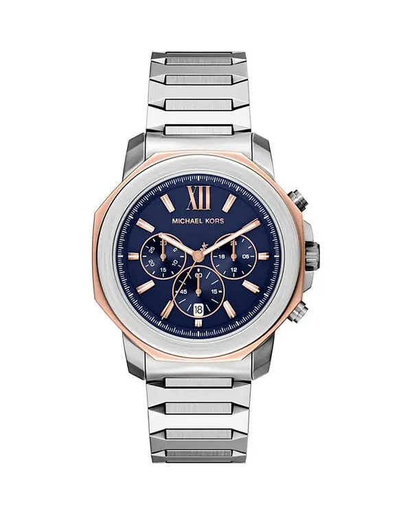 Michael Kors Prescott Chronograph, 44mm - Silver/blue