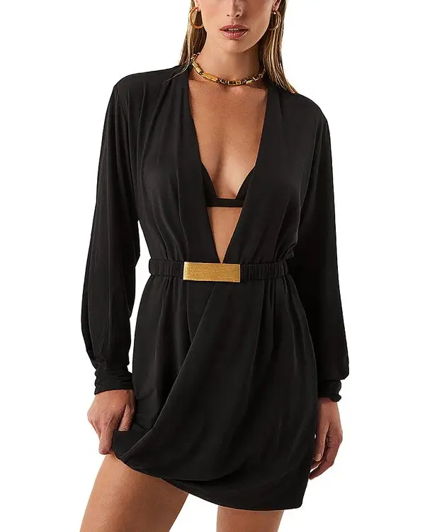 VIX PAULA HERMANNY Rosie Huntington-whiteley Rosana Swim Cover-up Dress - Black