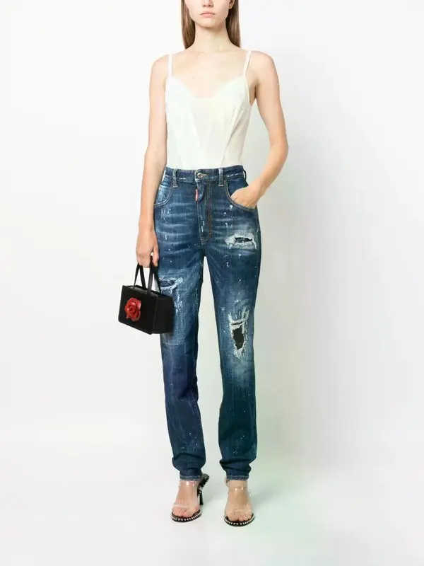 Dsquared2 Ripped-detail Tapered Jeans