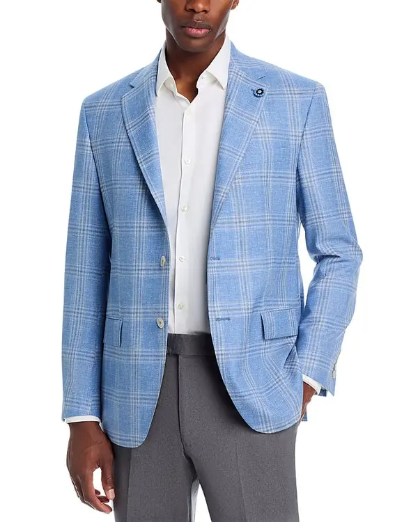 Hart Schaffner Marx Classic Fit Plaid Sport Coat - Medium Blue