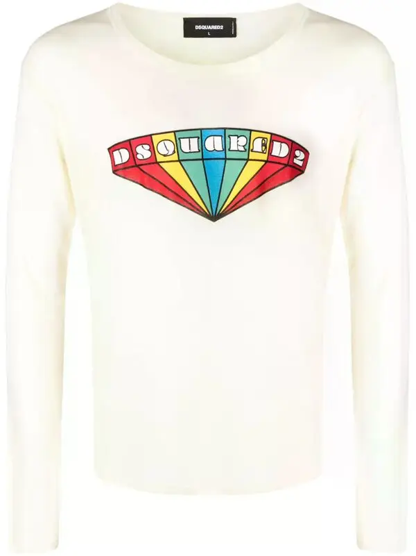 Dsquared2 Graphic-print Wool Sweatshirt - Neutrals
