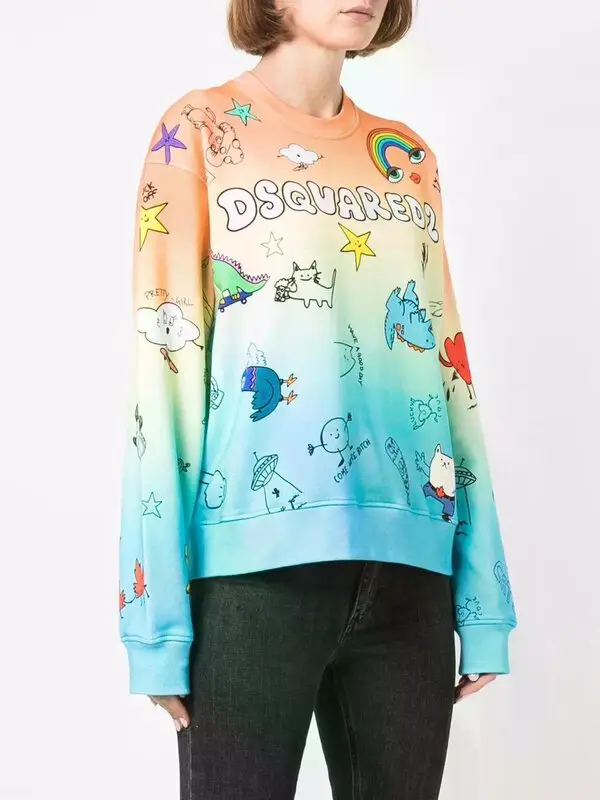 Dsquared2 Doodle-detail Logo Print Sweatshirt