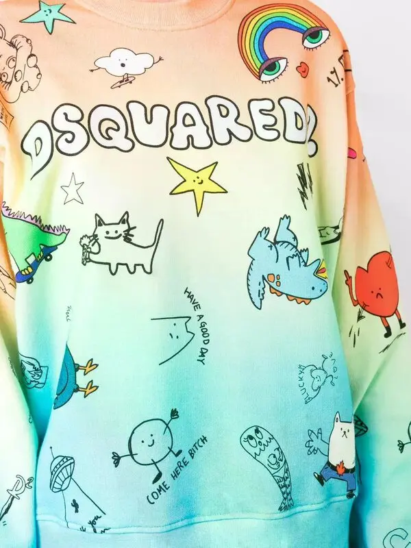 Dsquared2 Doodle-detail Logo Print Sweatshirt