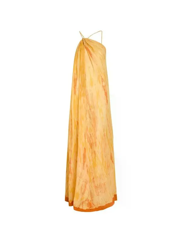 DELOS Amaya Abstract-print Maxi Dress - Neutrals