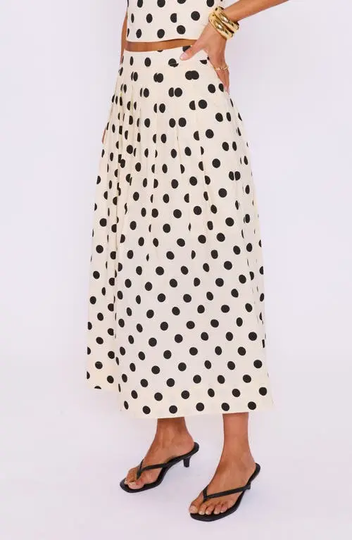 VICI Polka Dot Pleated Maxi Skirt