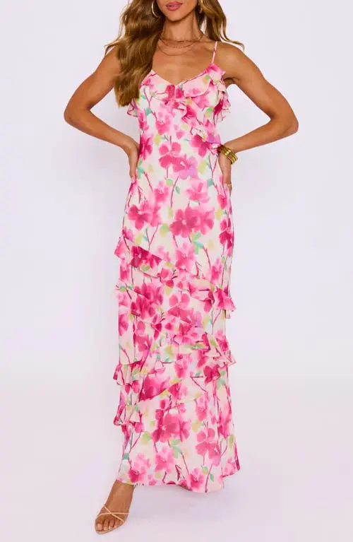 VICI Floral Print Sleeveless Maxi Dress - Pink Floral