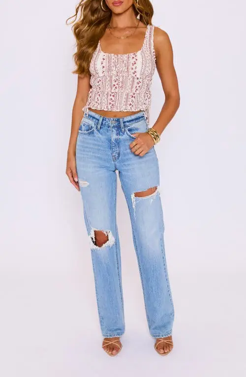 VICI Ainsley Mixed Print Crop Tank