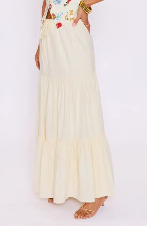 VICI Tiered Maxi Skirt With Drawstring