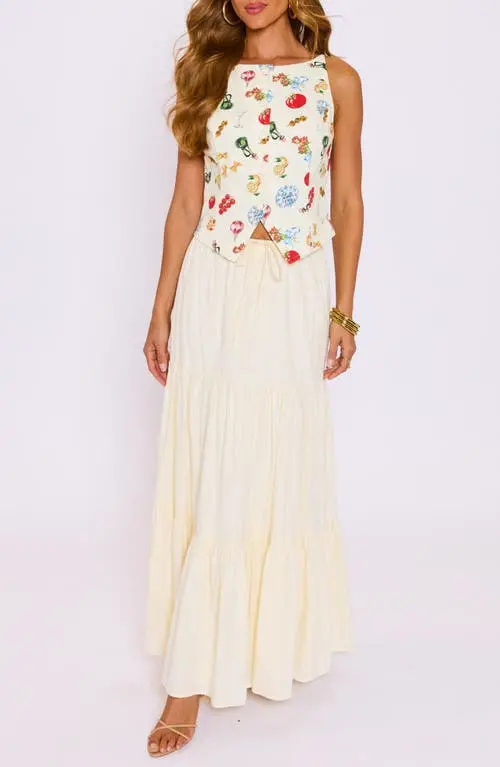 VICI Tiered Maxi Skirt With Drawstring
