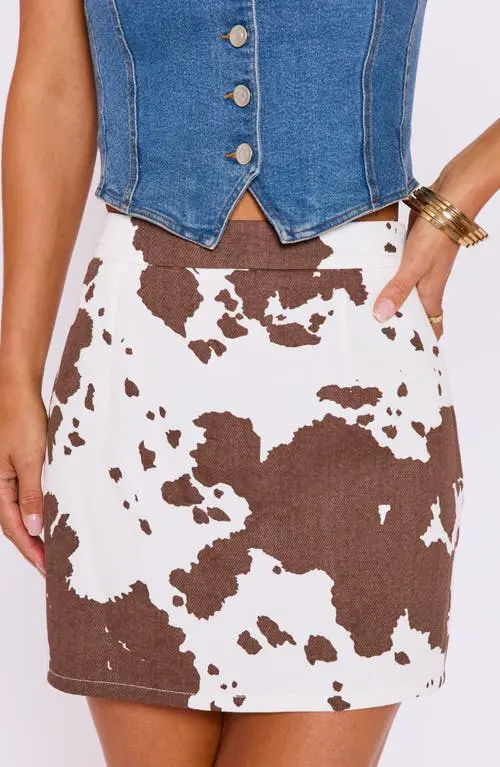 VICI Animal Print Denim Skirt
