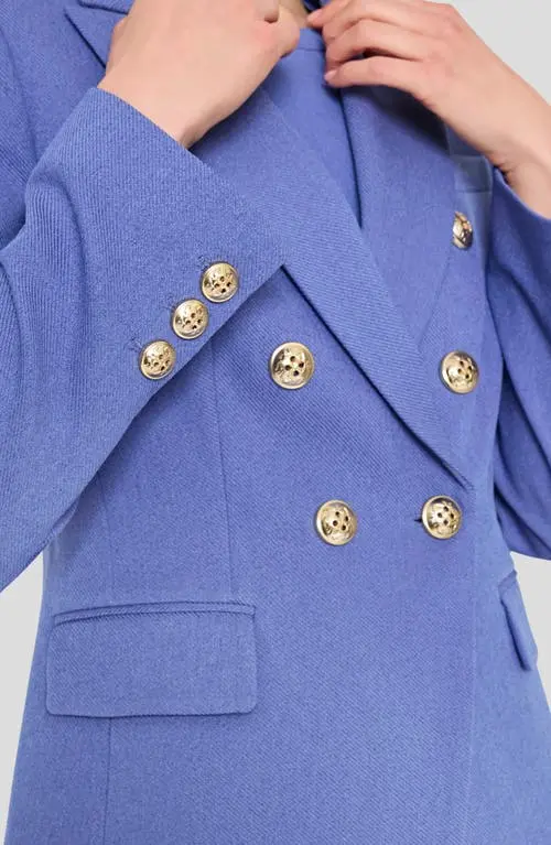 TAHARI ASL Double Breasted Twill Blazer - Deep Peri