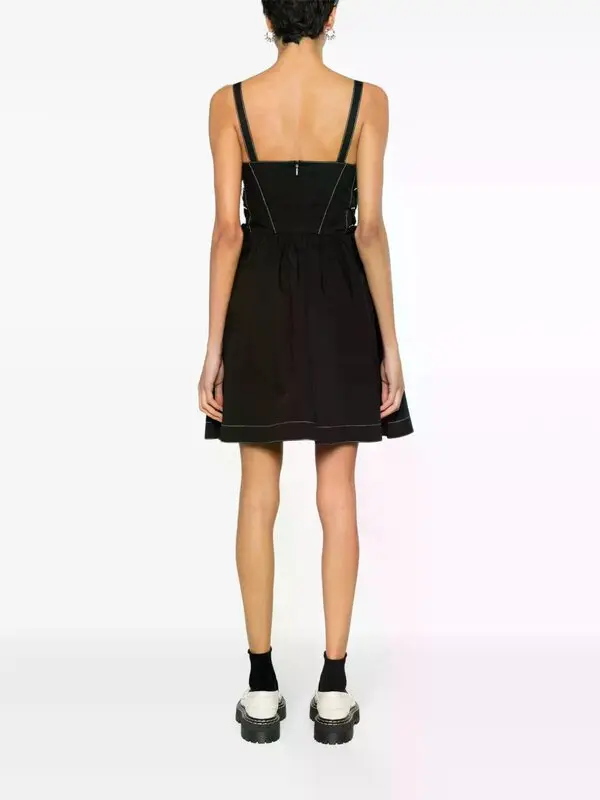 Pinko Lace-up Cotton Minidress