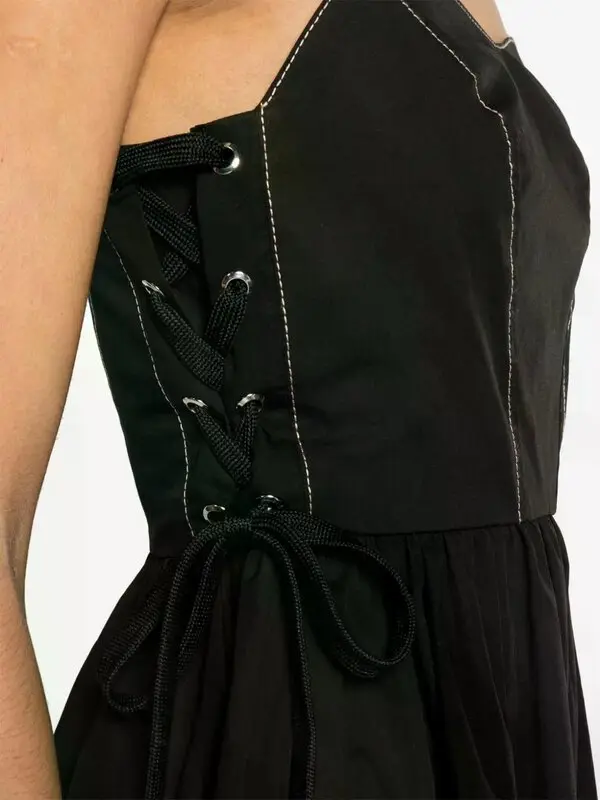 Pinko Lace-up Cotton Minidress