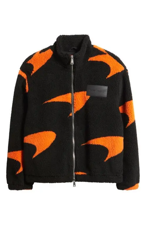 REISS X Mclaren Fleece Jacket - Black/papaya Or