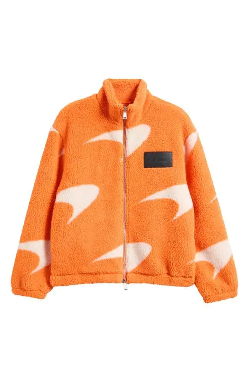REISS X Mclaren Fleece Jacket - Papaya Orange/w