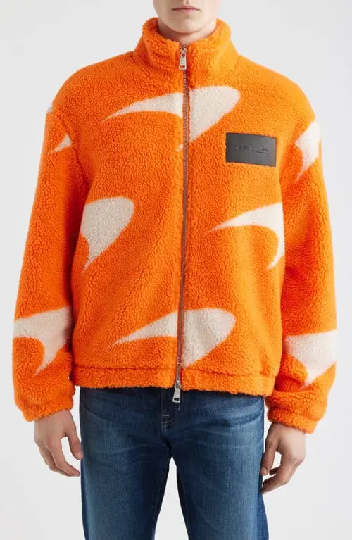 REISS X Mclaren Fleece Jacket - Papaya Orange/w