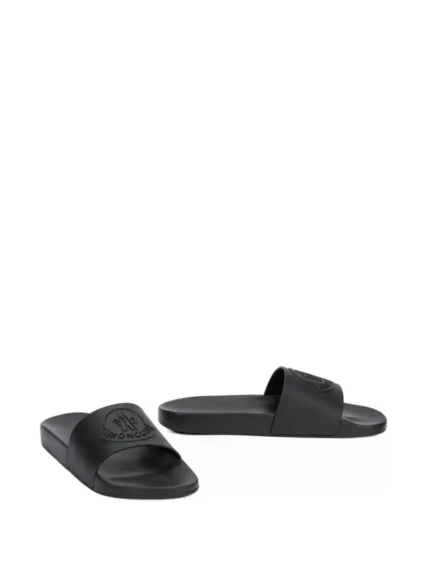 Moncler Basile Logo-embossed Slides - Black