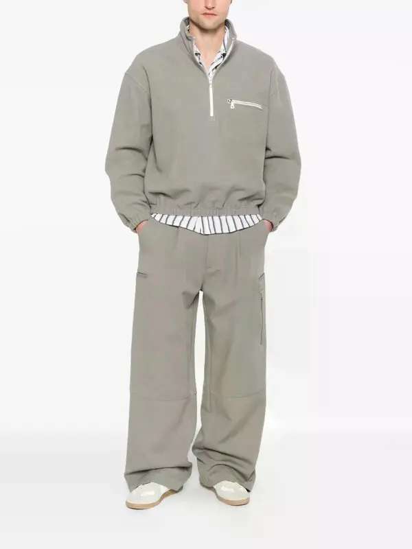 RIER Virgin Wool Half-zip Sweatshirt - Grey