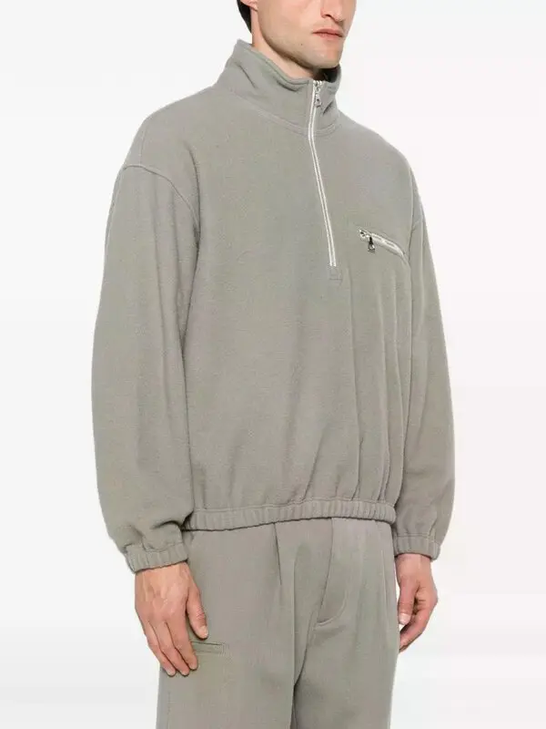 RIER Virgin Wool Half-zip Sweatshirt - Grey