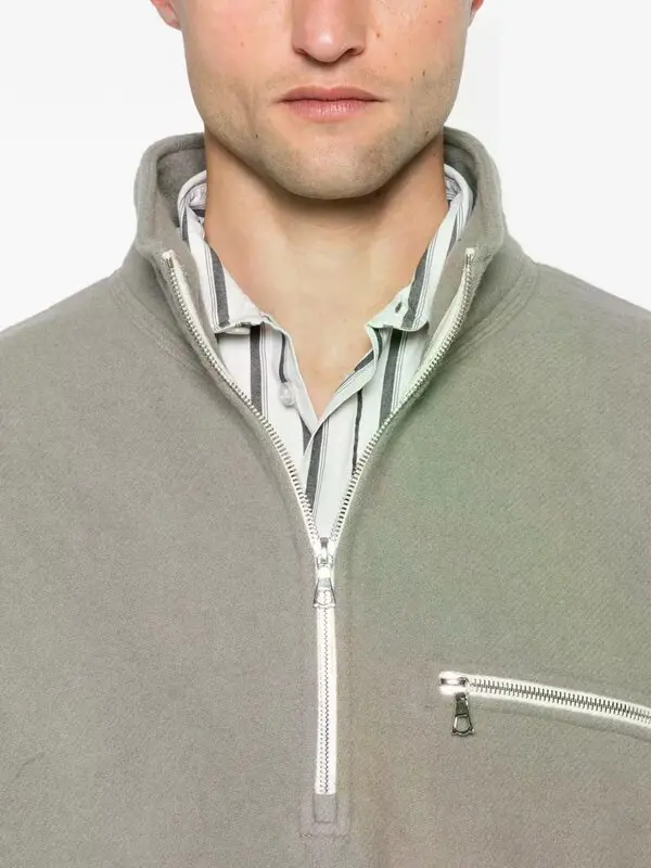 RIER Virgin Wool Half-zip Sweatshirt - Grey