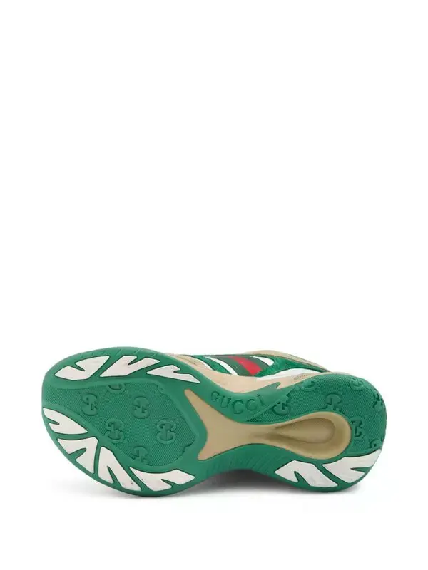 Gucci Striped Leather Sneakers - Neutrals
