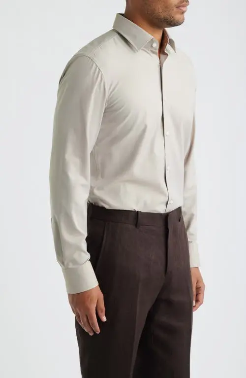 BOSS P Hank Slim Fit Dress Shirt - Open Beige