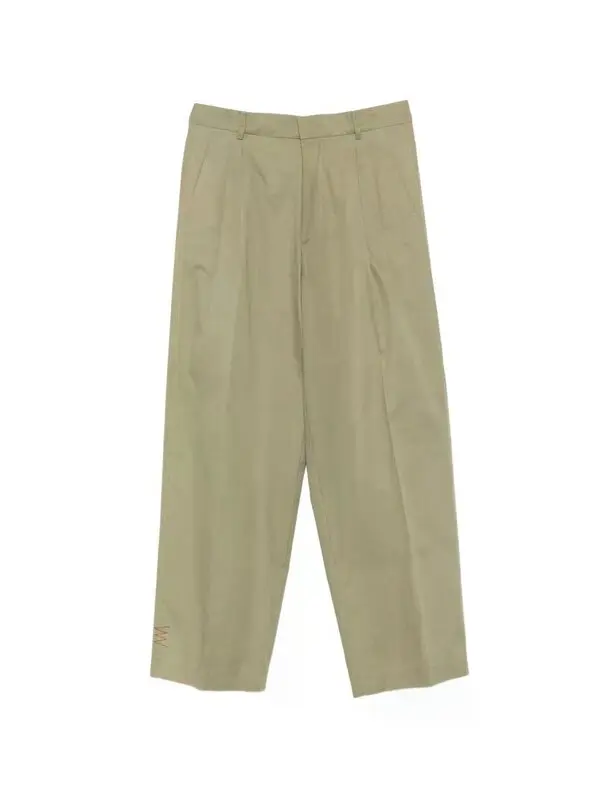 AMARANTO Pleated Front Trousers - Green