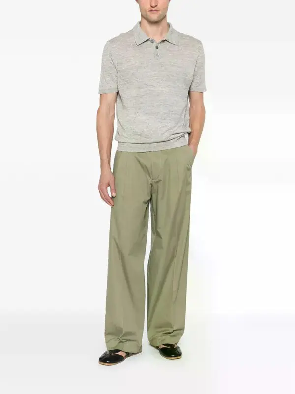 AMARANTO Pleated Front Trousers - Green