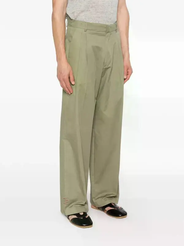 AMARANTO Pleated Front Trousers - Green