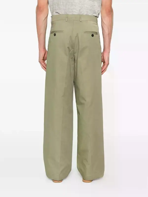 AMARANTO Pleated Front Trousers - Green