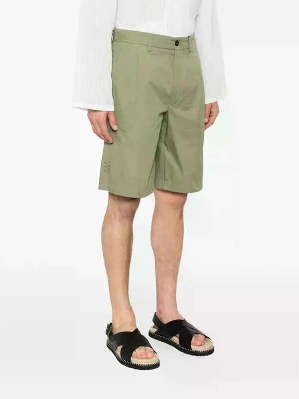 AMARANTO Belt-loops Pleated Shorts - Green