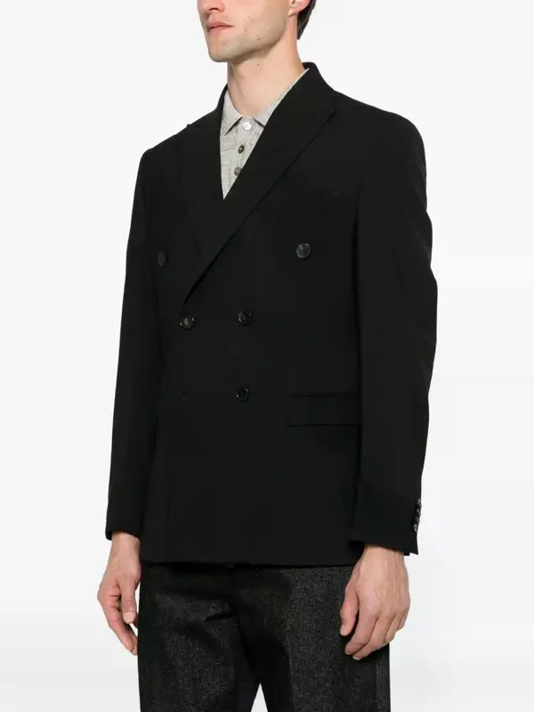 AMARANTO Double-breasted Blazer - Black